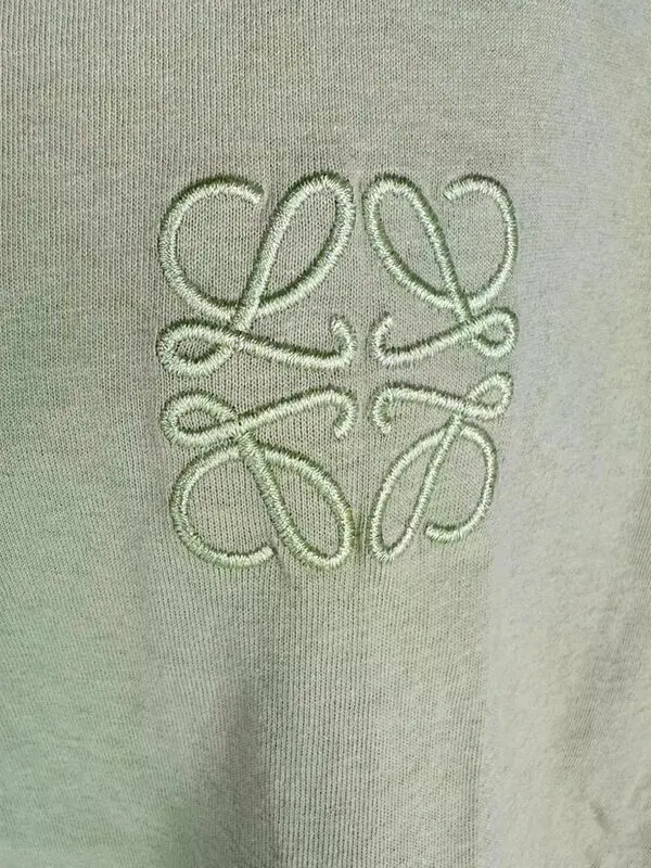 Loewe Anagram Embroidered Cotton T-shirt - Green