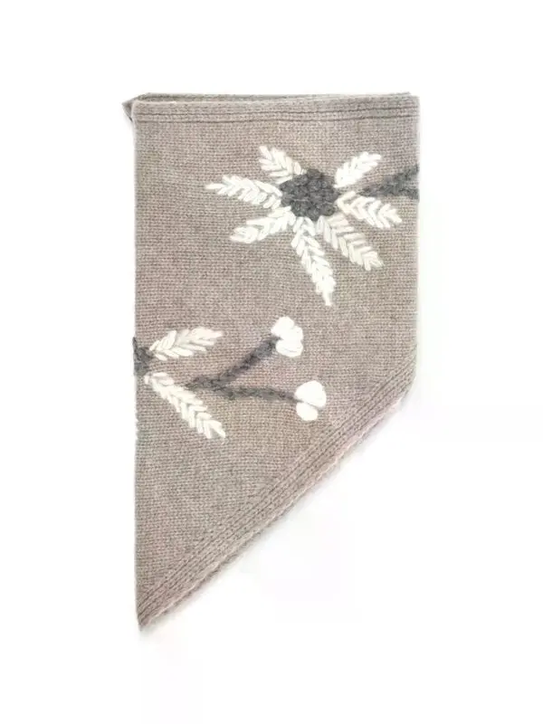 P.a.r.o.s.h Wallaby Floral-knit Scarf - Neutrals