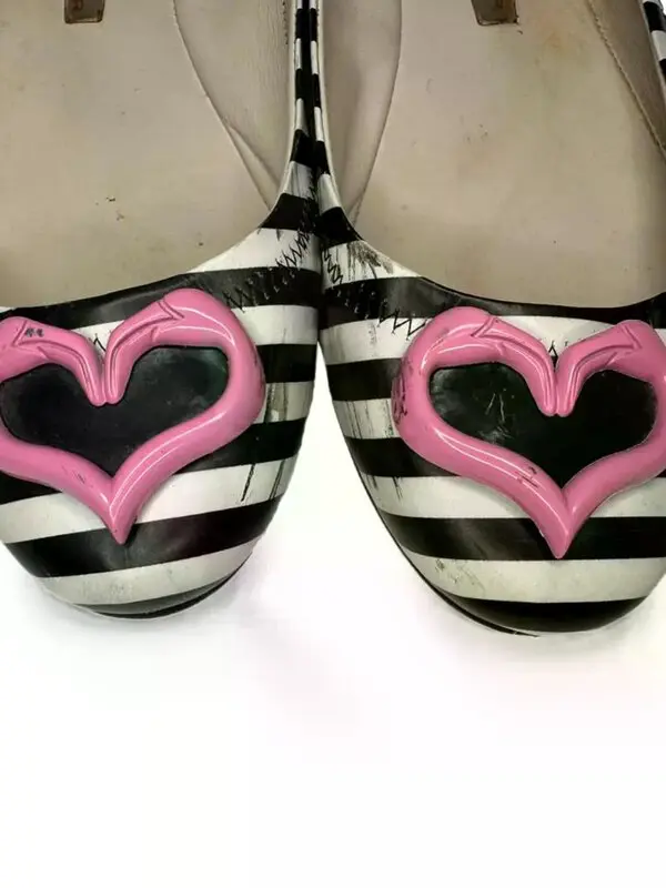 SOPHIA WEBSTER Miami Striped Leather Ballet Flats