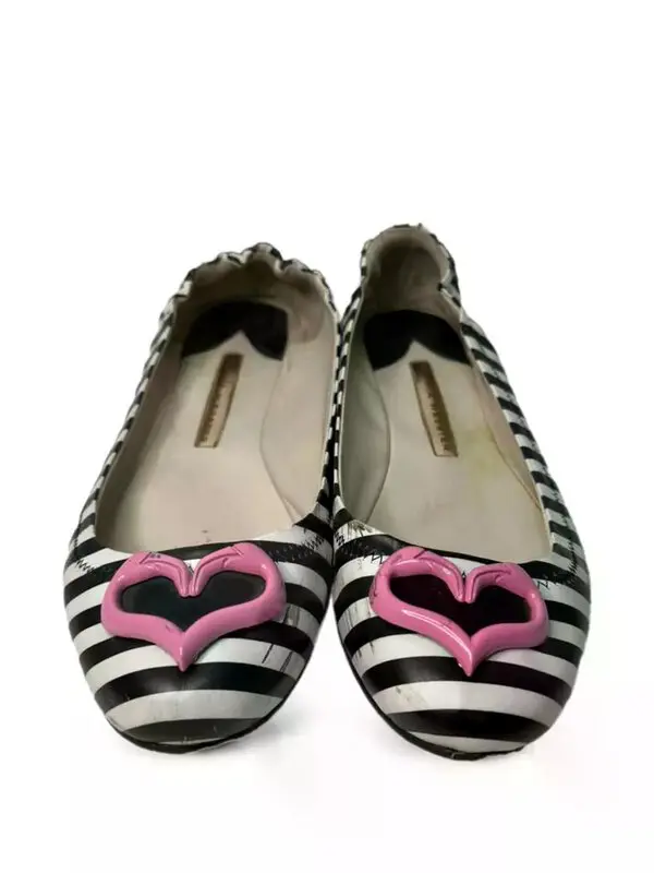 SOPHIA WEBSTER Striped Leather Ballet Flats