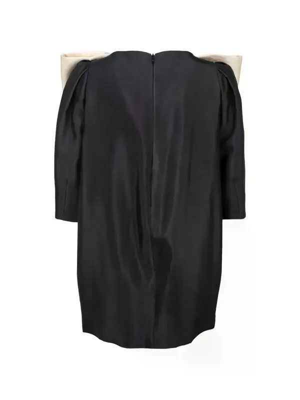 Vintage Bow-detail Off-shoulder Mini Dress