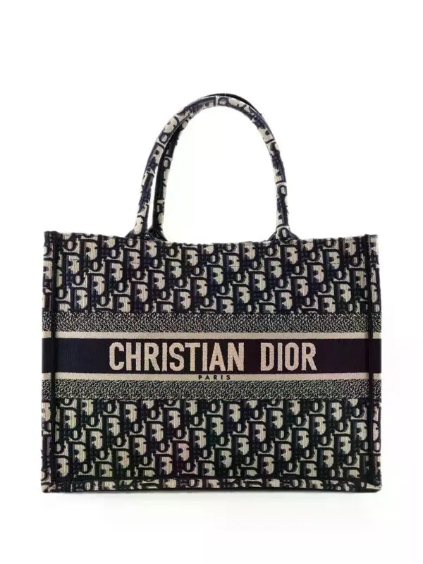 Dior Book Oblique Canvas Medium Tote Bag - Blue