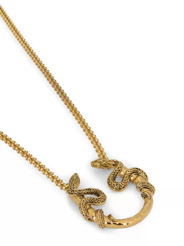 Roberto Cavalli Snake-pendant Chain Necklace