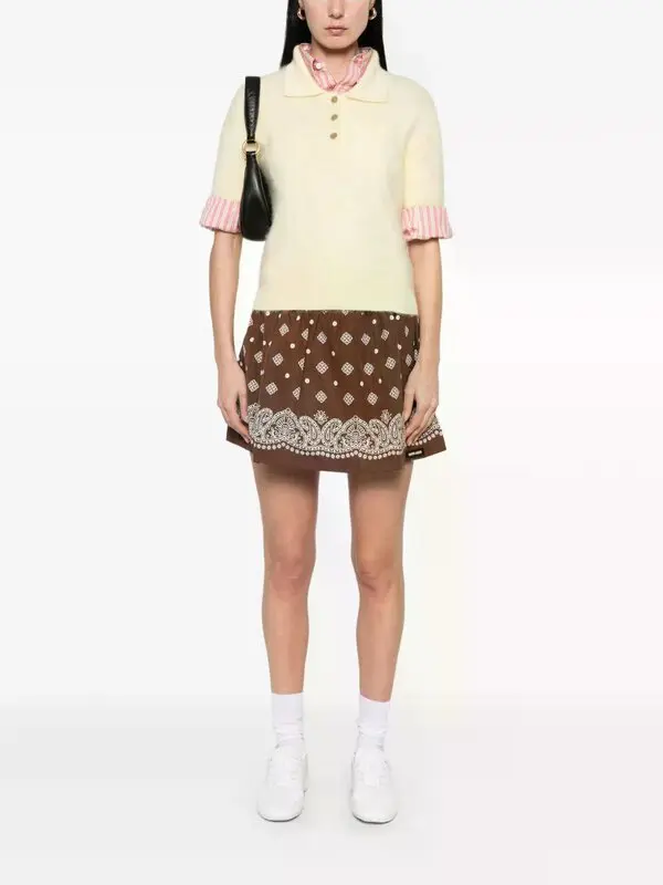 Miu Miu Paisley-print Mini Skirt
