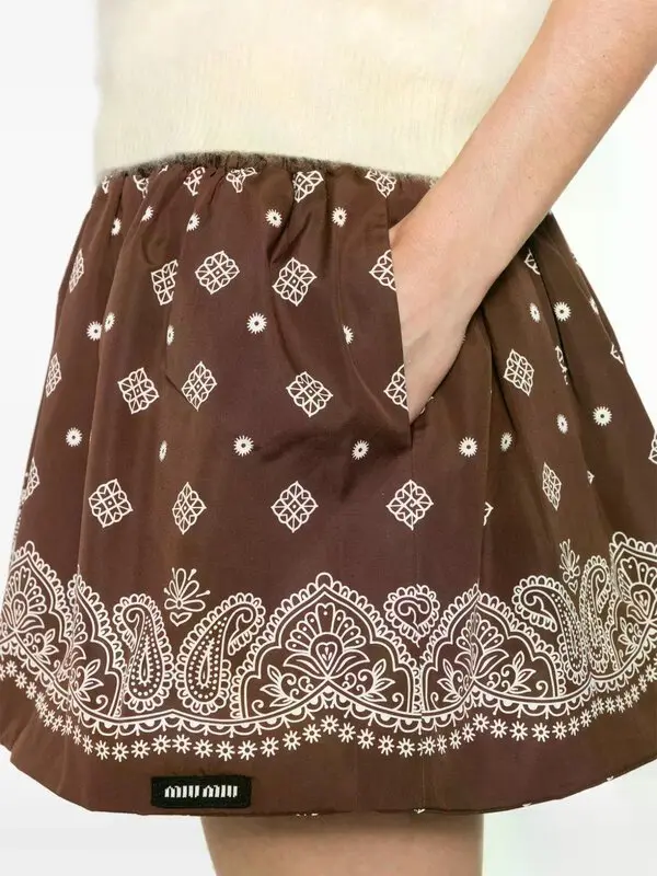 Miu Miu Paisley-print Mini Skirt