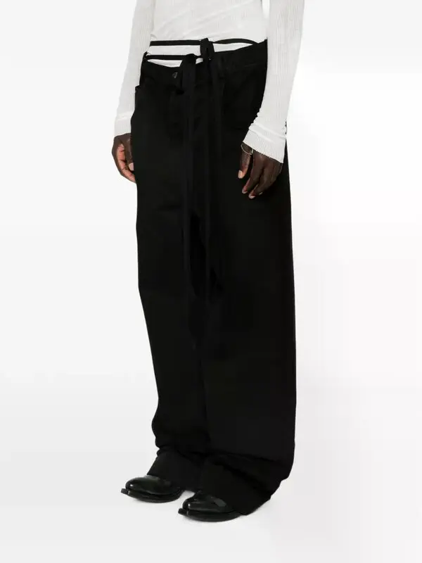 ANN DEMEULEMEESTER Tie-fastening Wide-leg Trousers