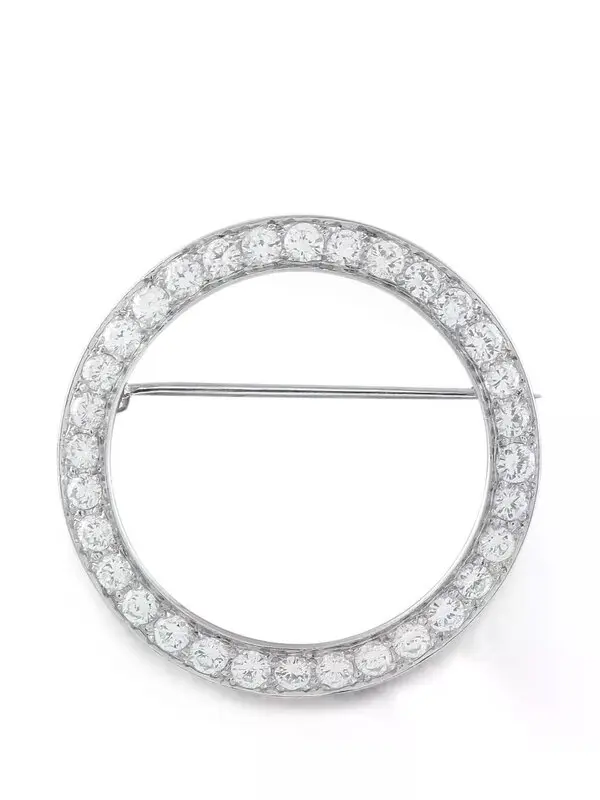 LB EXCLUSIVE Diamond Eternity Circle Brooch - Silver