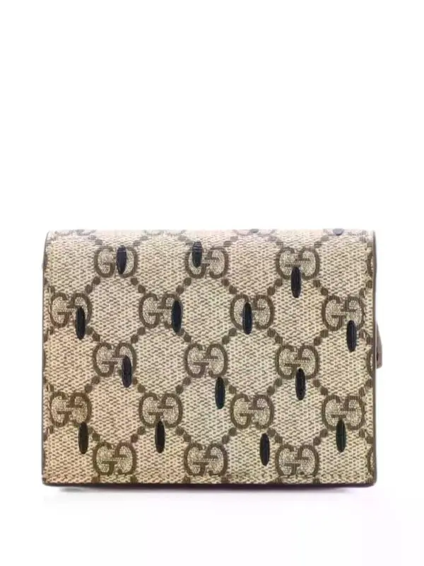 Gucci Strawberry Flap Case Printed Gg Coated Canvas Card Holder