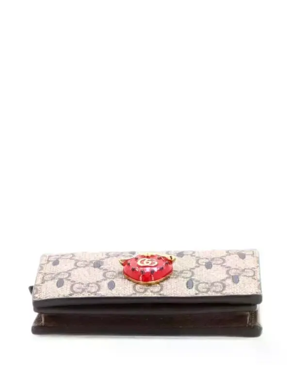 Gucci Strawberry Flap Case Printed Gg Coated Canvas Card Holder
