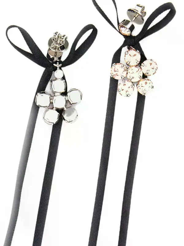 Simone Rocha Daisy-motif Satin-bow Earrings