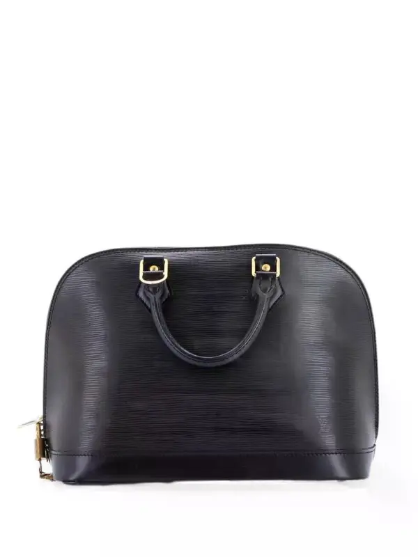 LOUIS VUITTON Vintage Alma Handbag Epi Leather Pm Satchel - Black