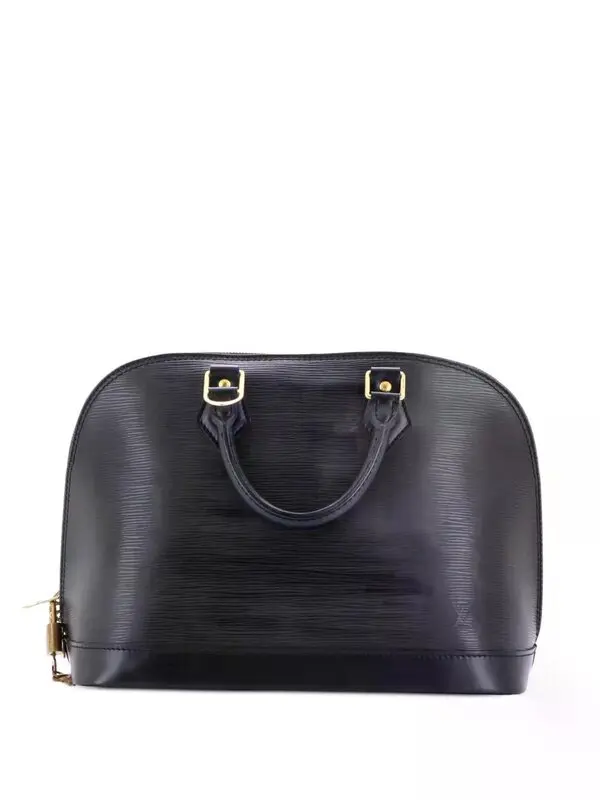 LOUIS VUITTON Vintage Alma Handbag Epi Leather Pm Satchel - Black