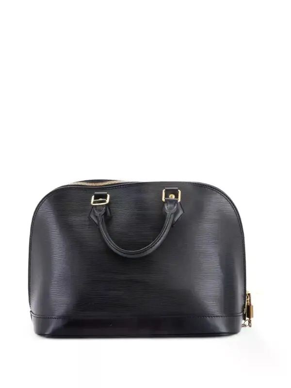 LOUIS VUITTON Vintage Alma Handbag Epi Leather Pm Satchel - Black