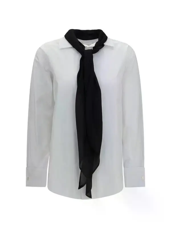 Sacai Scarf-detail Poplin Shirt - White