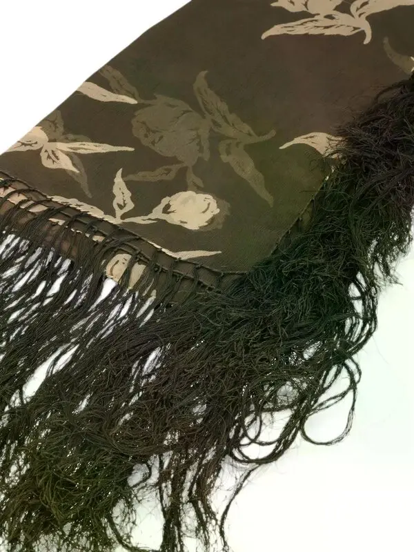 Emporio Armani Floral-print Silk Scarf - Green