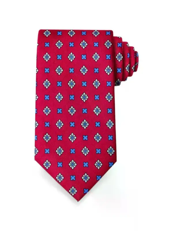 BONA FURTUNA Geometric-print Tie - Red
