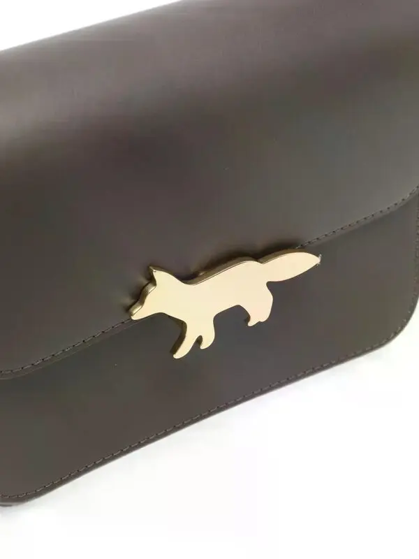 Maison Kitsuné Fox-plaque Leather Shoulder Bag