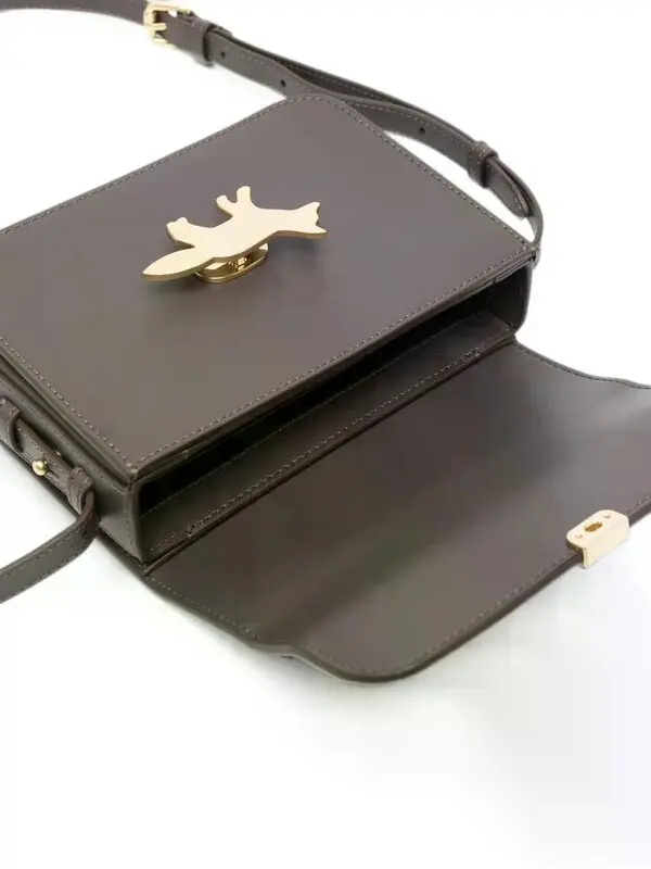 Maison Kitsuné Fox-plaque Leather Shoulder Bag