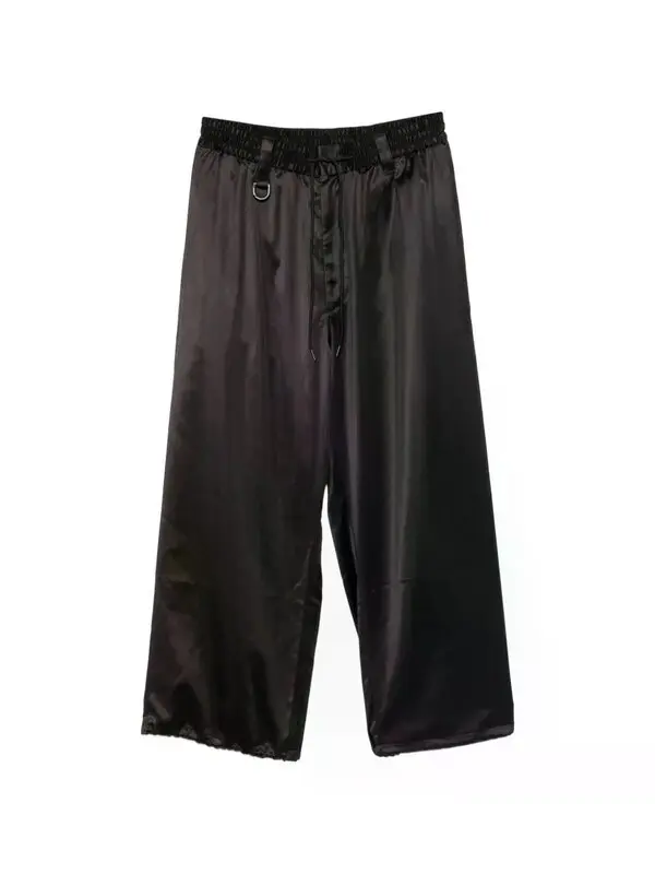 Y3 Drawstring Satin Trousers - Black
