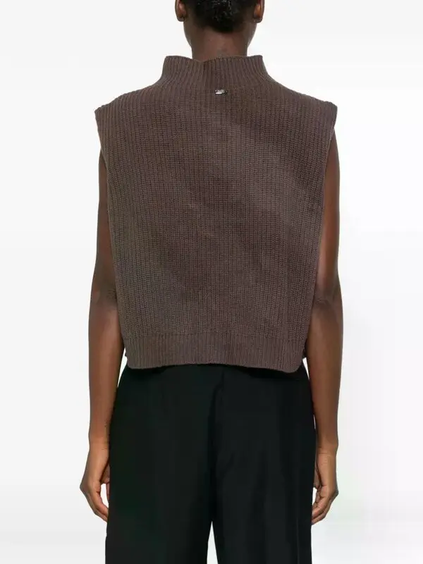 Herno Sleeveless High-neck Sweater - Brown
