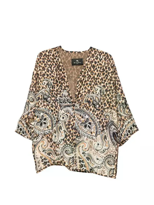Etro Leopard-print Paisley Jacket - Brown