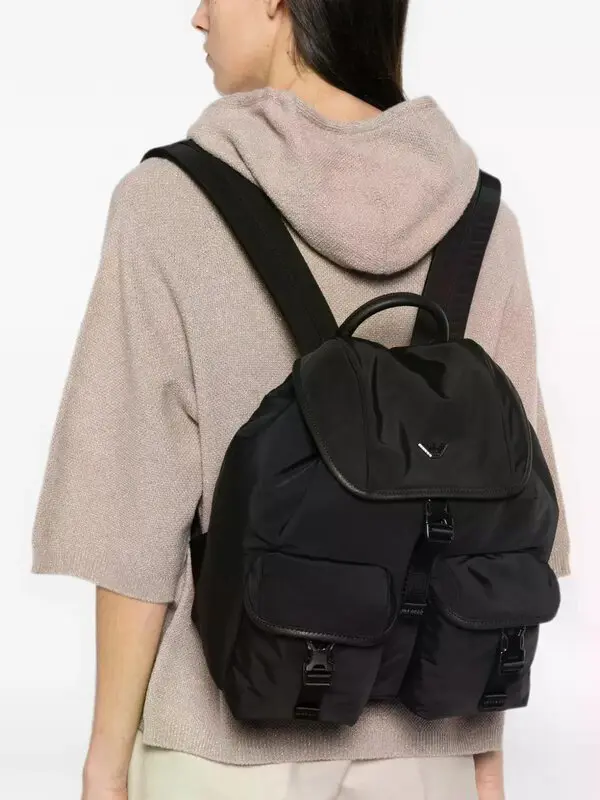 Emporio Armani Logo-plaque Buckled Backpack