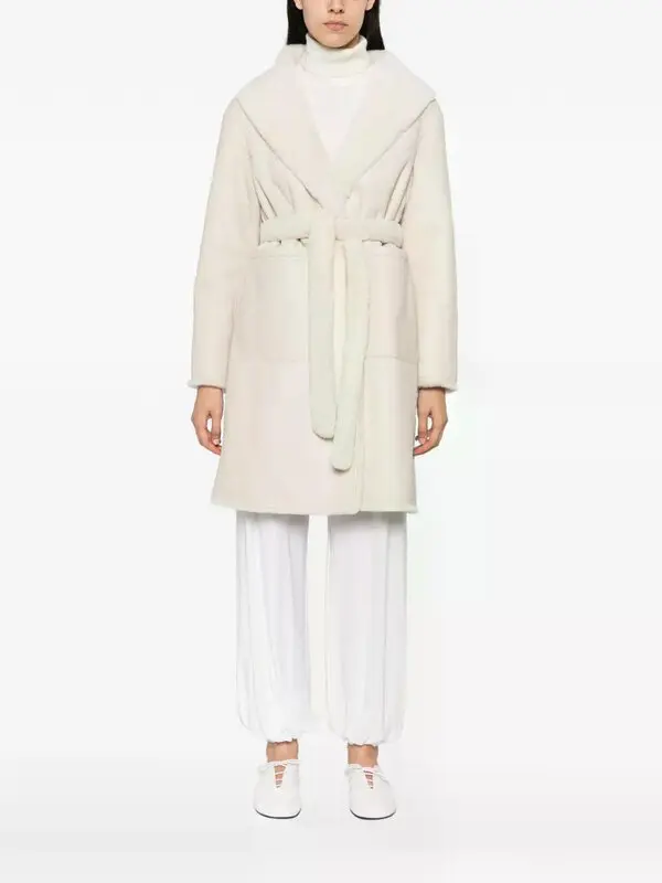 YVES SALOMON Belted Shearling Coat