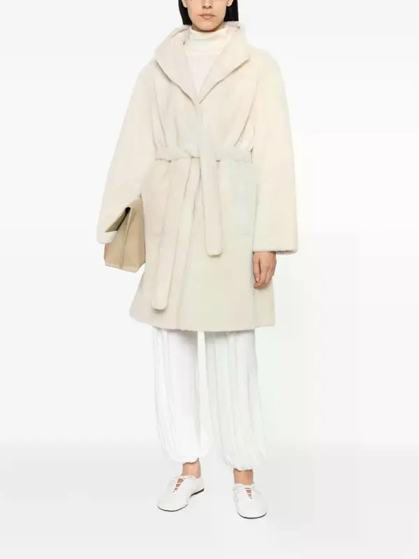 YVES SALOMON Belted Shearling Coat
