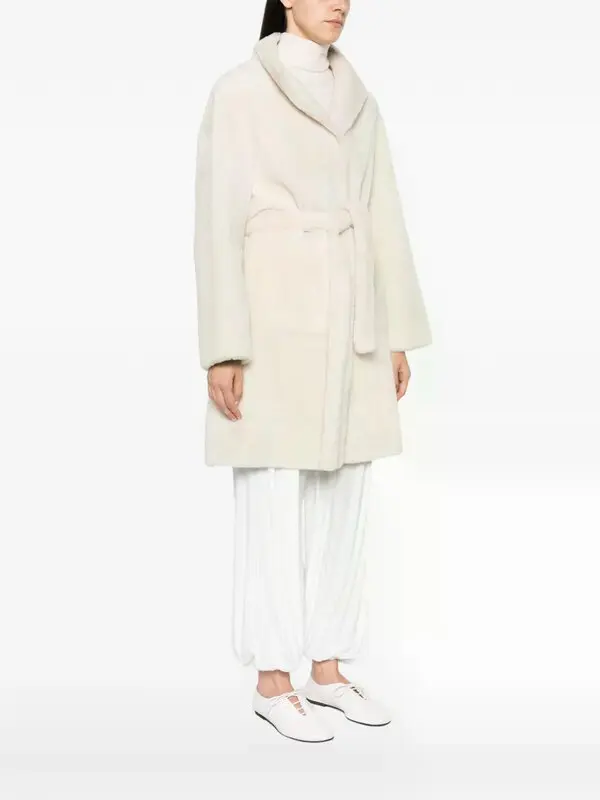 YVES SALOMON Belted Shearling Coat