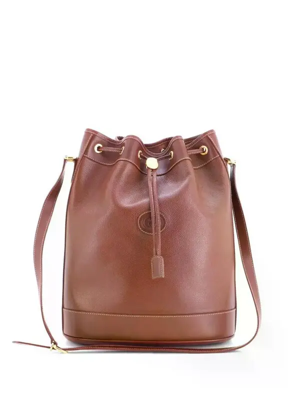 Gucci Gg Embossed Perforated Leather Medium Bucket Bag