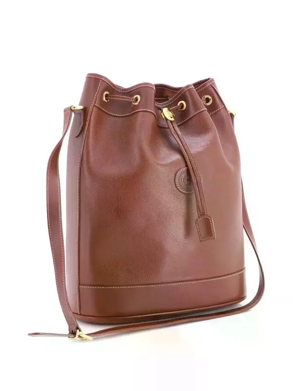 Gucci Gg Embossed Perforated Leather Medium Bucket Bag