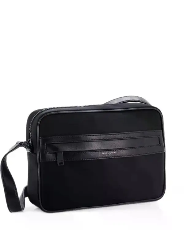 Saint Laurent Camp Camera Bag Leather Small Crossbody Bag - Black