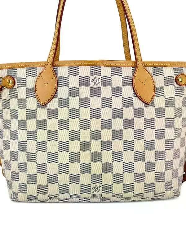 LOUIS VUITTON Damier Azur Neverfull Pm Shoulder Bag - White