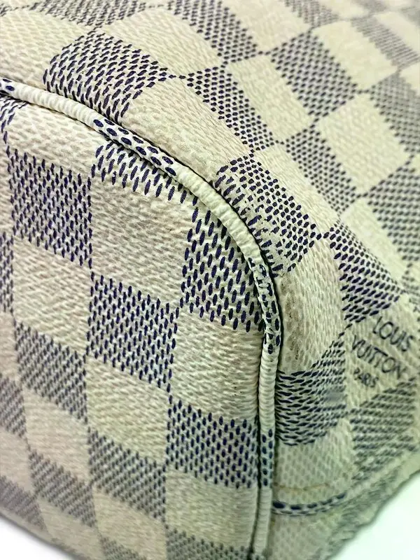 LOUIS VUITTON Damier Azur Neverfull Pm Shoulder Bag - White