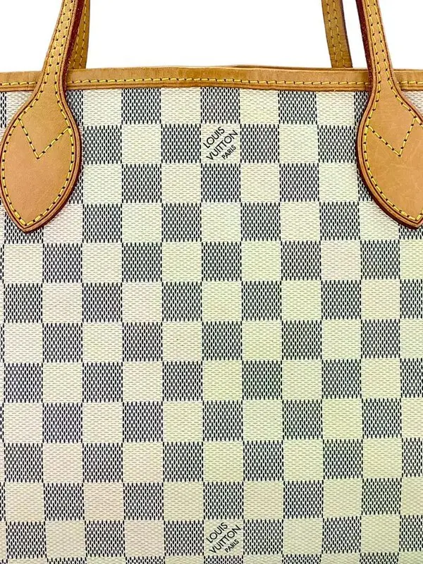 LOUIS VUITTON Damier Azur Neverfull Pm Shoulder Bag - White