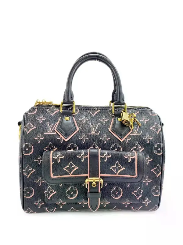 LOUIS VUITTON 2022 Speedy Bandoulière Monogram Tote Bag - Black