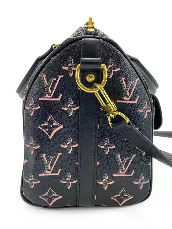 LOUIS VUITTON Speedy Bandoulière Monogram Tote Bag - Black