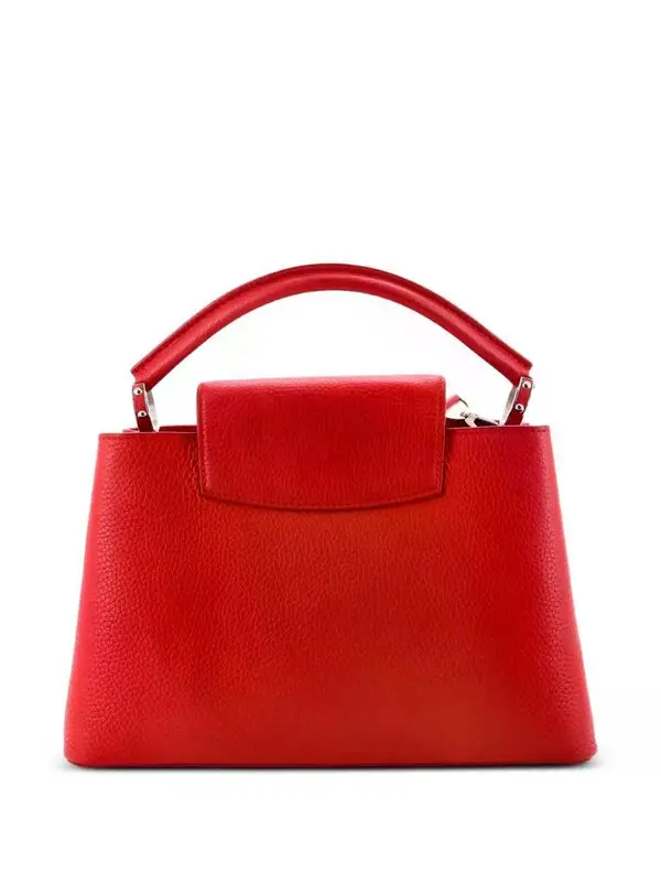 LOUIS VUITTON Capucines Bag Leather Pm Satchel - Red