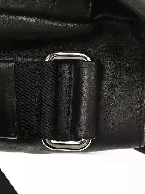 Prada Calf Leather Messenger Bag With Buckle Fastening - Black