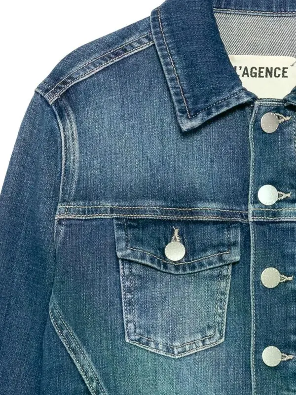 L'Agence Faded-effect Denim Jacket