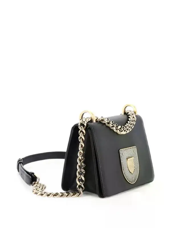 Dior Diorama Club Flap Bag Leather Small Shoulder Bag - Black