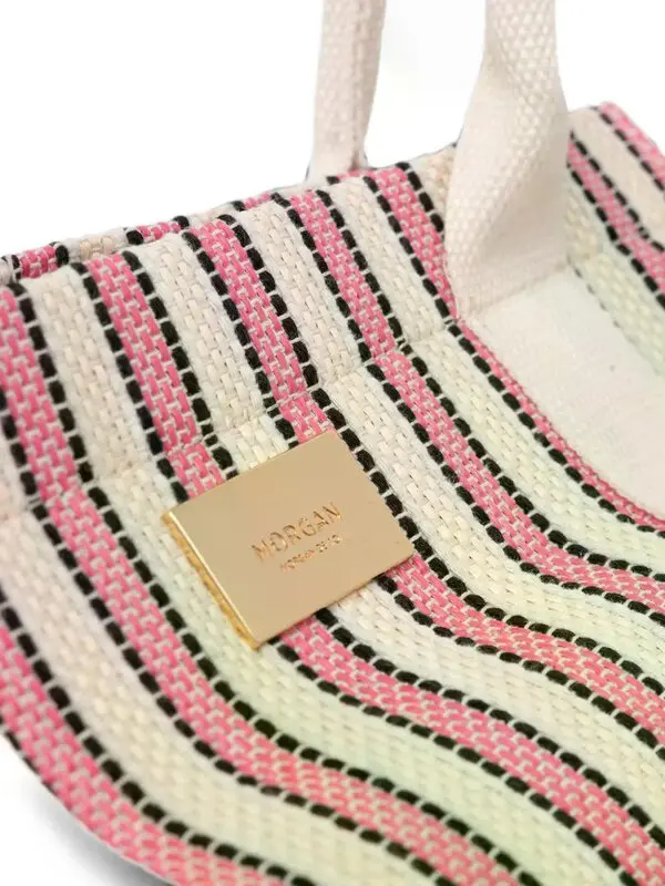 MORGAN Striped Logo-plaque Tote Bag