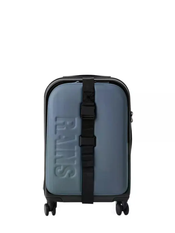 Rains Logo-embossed Buckle-strap Suitcase - Black