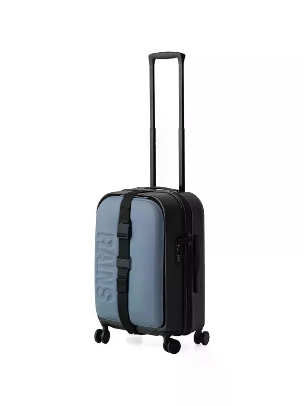 Rains Embossed Logo Buckle-strap Suitcase
