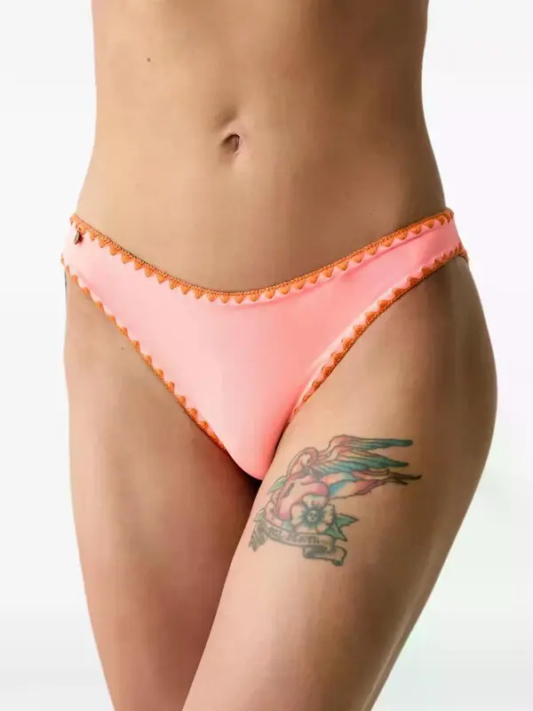 Kurt Geiger Whipstitch-trim Bikini Bottoms - Pink