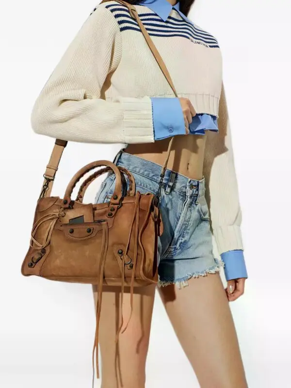 Balenciaga Small Le City Leather Tote Bag - Brown