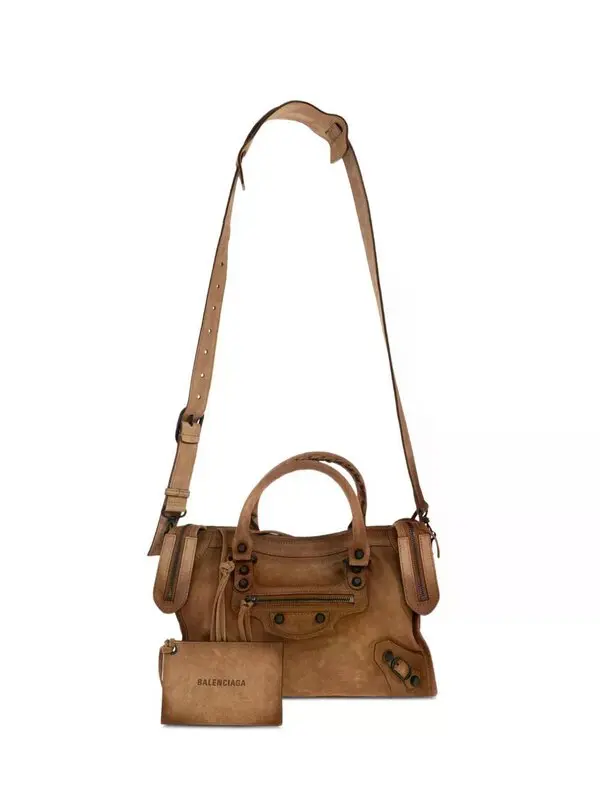 Balenciaga Small Le City Suede Tote Bag - Brown