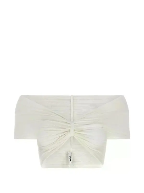 ANTONINO VALENTI Ilenia Off-the-shoulder Ribbed Top - White