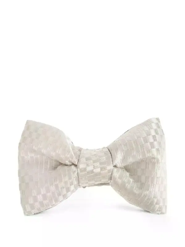 TOM FORD Check-pattern Silk Bow Tie - White