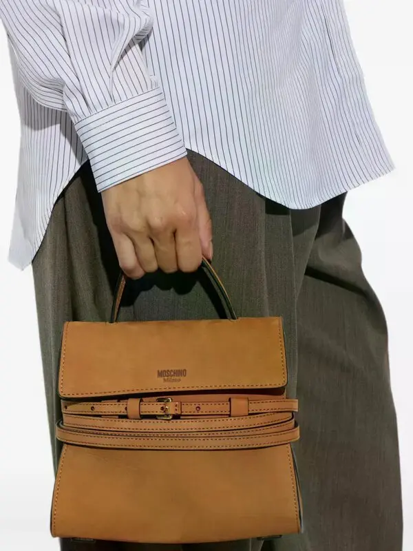 Moschino Buckle-strap Tote Bag - Brown